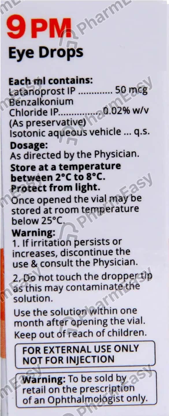 9 Pm 50 MCG Eye Drop (2.5): Uses, Side Effects, Price, Dosage ...