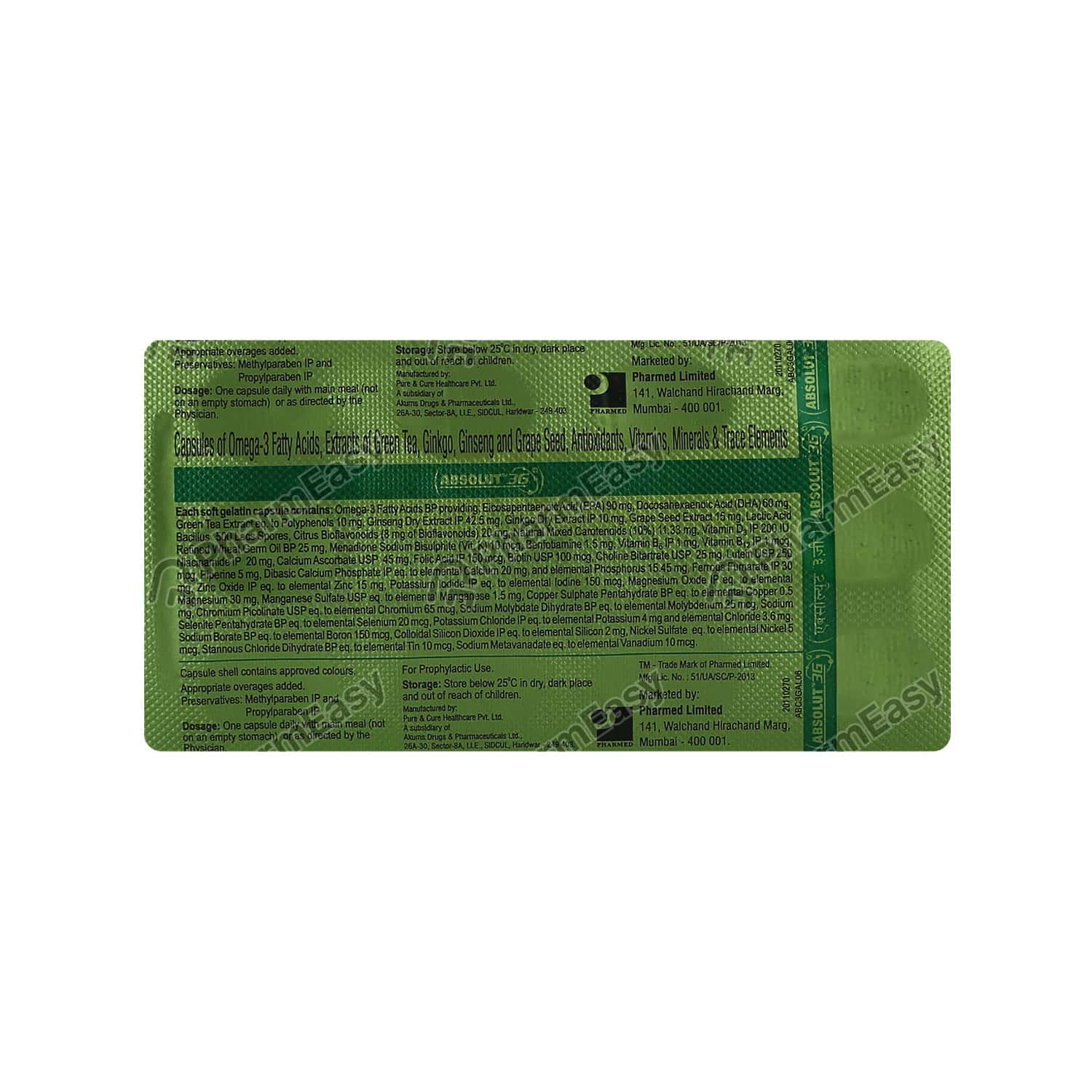 Buy Absolut Capsule (10) Online at Flat 18% OFF* | PharmEasy