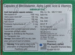 Absolut Dm Strip Of 10 Capsules: Uses, Side Effects, Price & Dosage ...