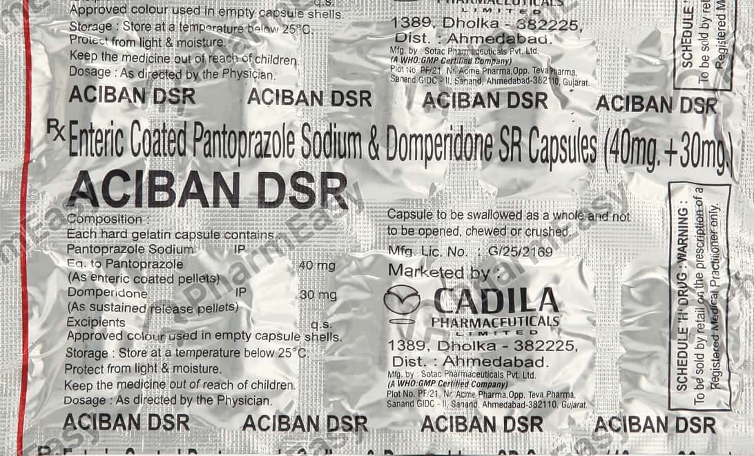 Aciban Dsr Strip Of 10 Capsules: Uses, Side Effects, Price & Dosage ...