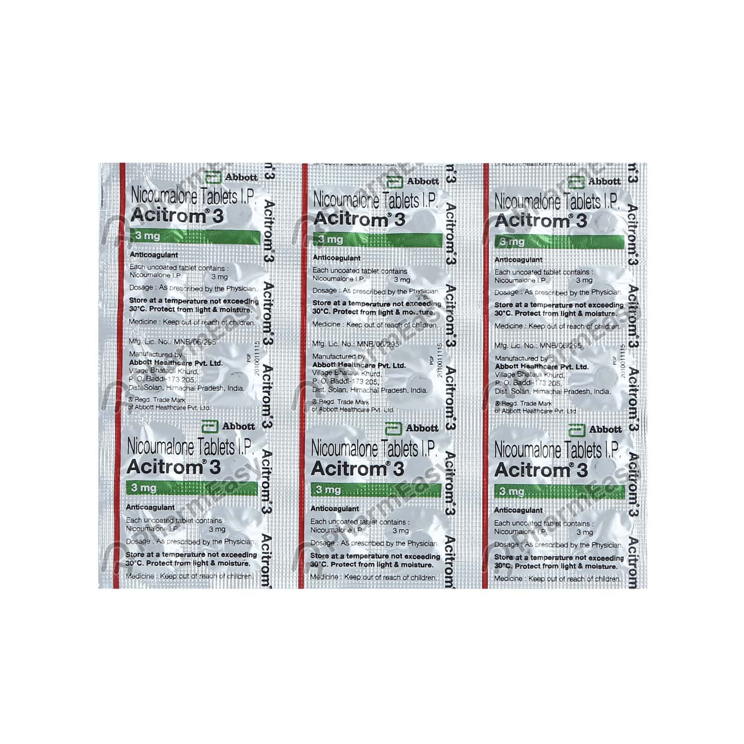 Buy Acitrom 3mg Strip Of 30 Tablets Online at Flat 18% OFF* | PharmEasy