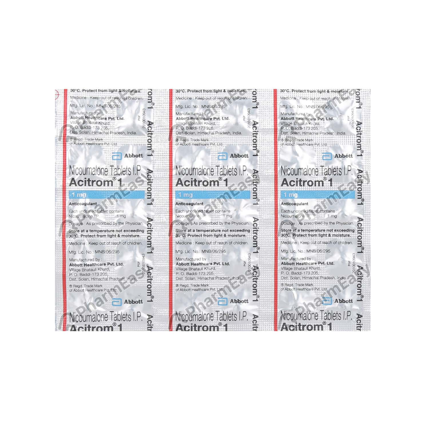 Buy Acitrom 1 MG Tablet (30) Online at Flat 18% OFF* | PharmEasy