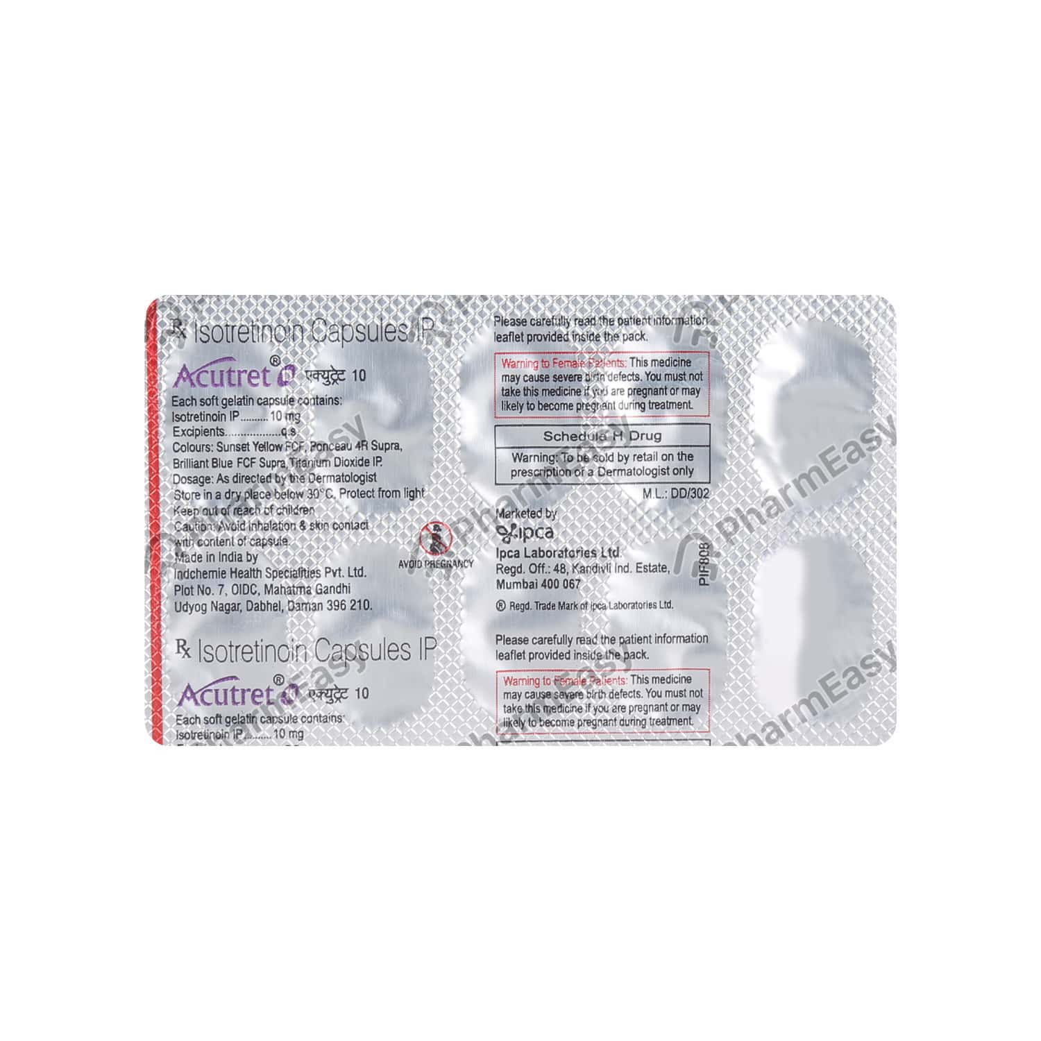 Acutret 10 MG Capsule (10) - Uses, Side Effects, Dosage, Composition ...
