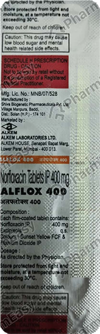 Alflox 400 MG Tablet (10): Uses, Side Effects, Price & Dosage | PharmEasy