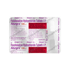 Allegra 120 MG Tablet (10) - Uses, Side Effects, Dosage, Composition ...