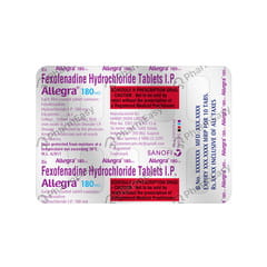 Allegra 180 MG Tablet (10) - Uses, Side Effects, Dosage, Composition ...