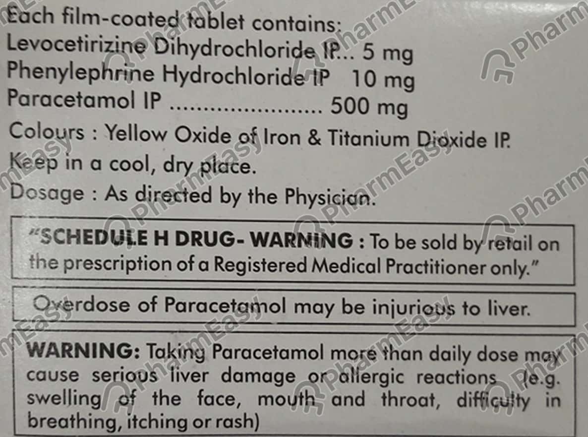 Allercet Cold Strip Of 10 Tablets: Uses, Side Effects, Price & Dosage ...