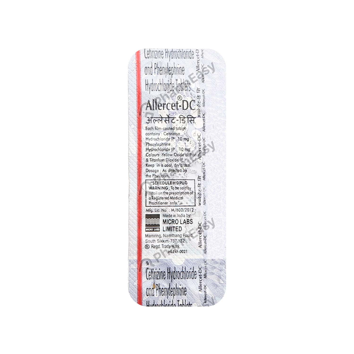 Allercet Dc Tablet - Uses, Side Effects, Dosage, Composition & Price ...
