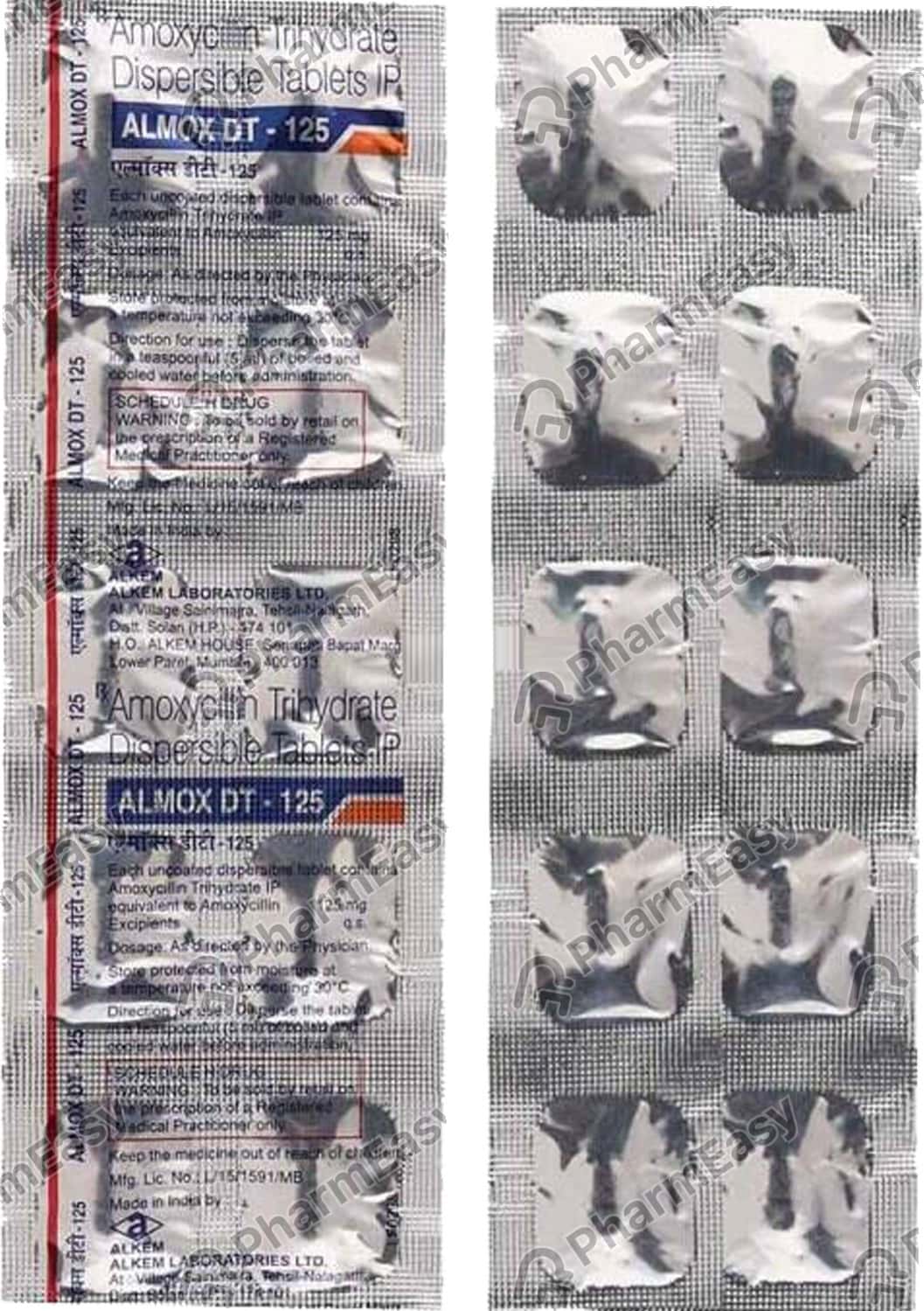 Almox Dt 125 MG Tablet (10): Uses, Side Effects, Price, Dosage ...