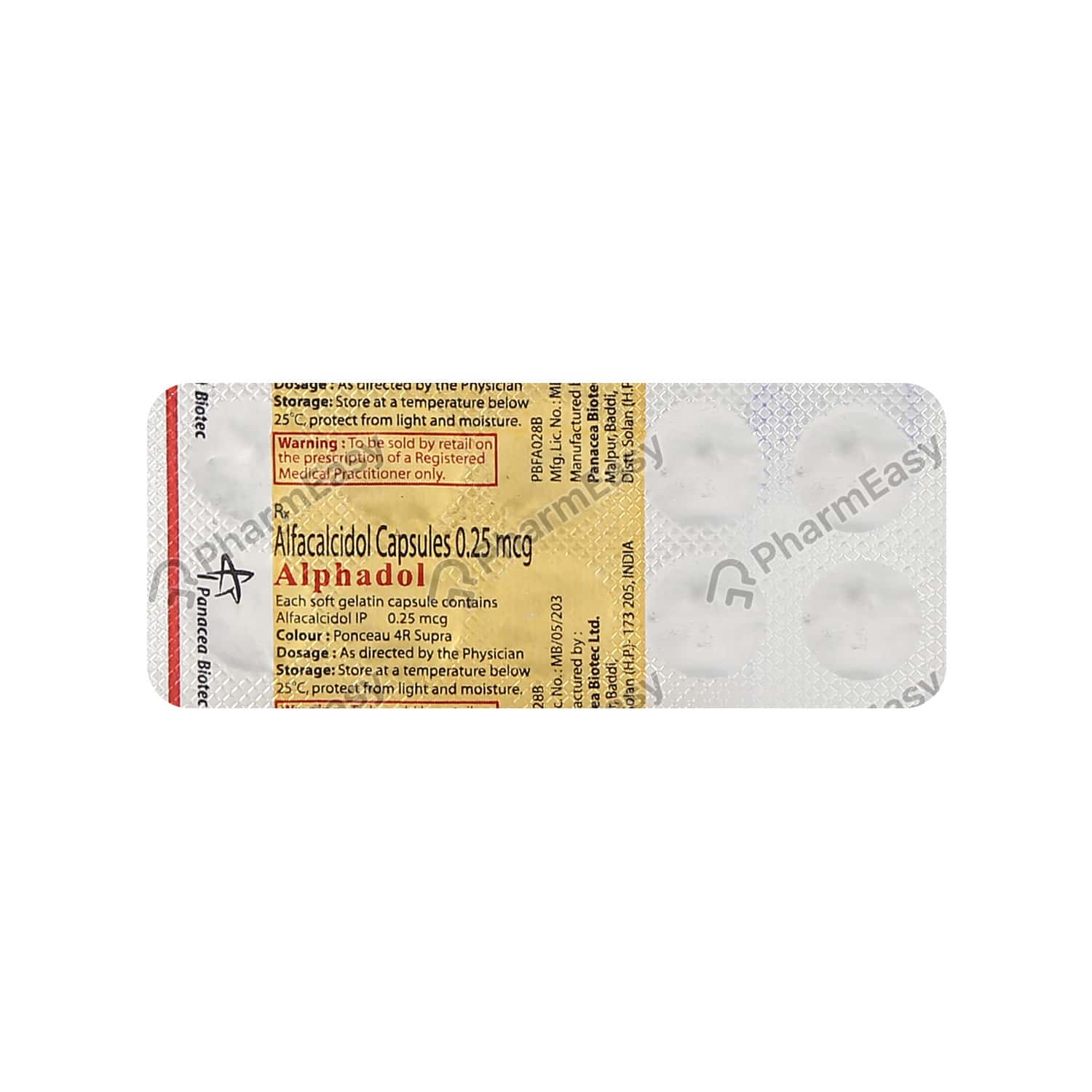 Buy Alphadol 0.25 MCG Capsule (10) Online at Flat 18% OFF* | PharmEasy