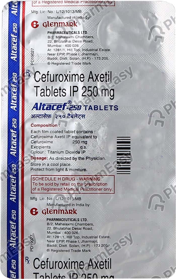Altacef 250 MG Tablet (10): Uses, Side Effects, Price & Dosage | PharmEasy