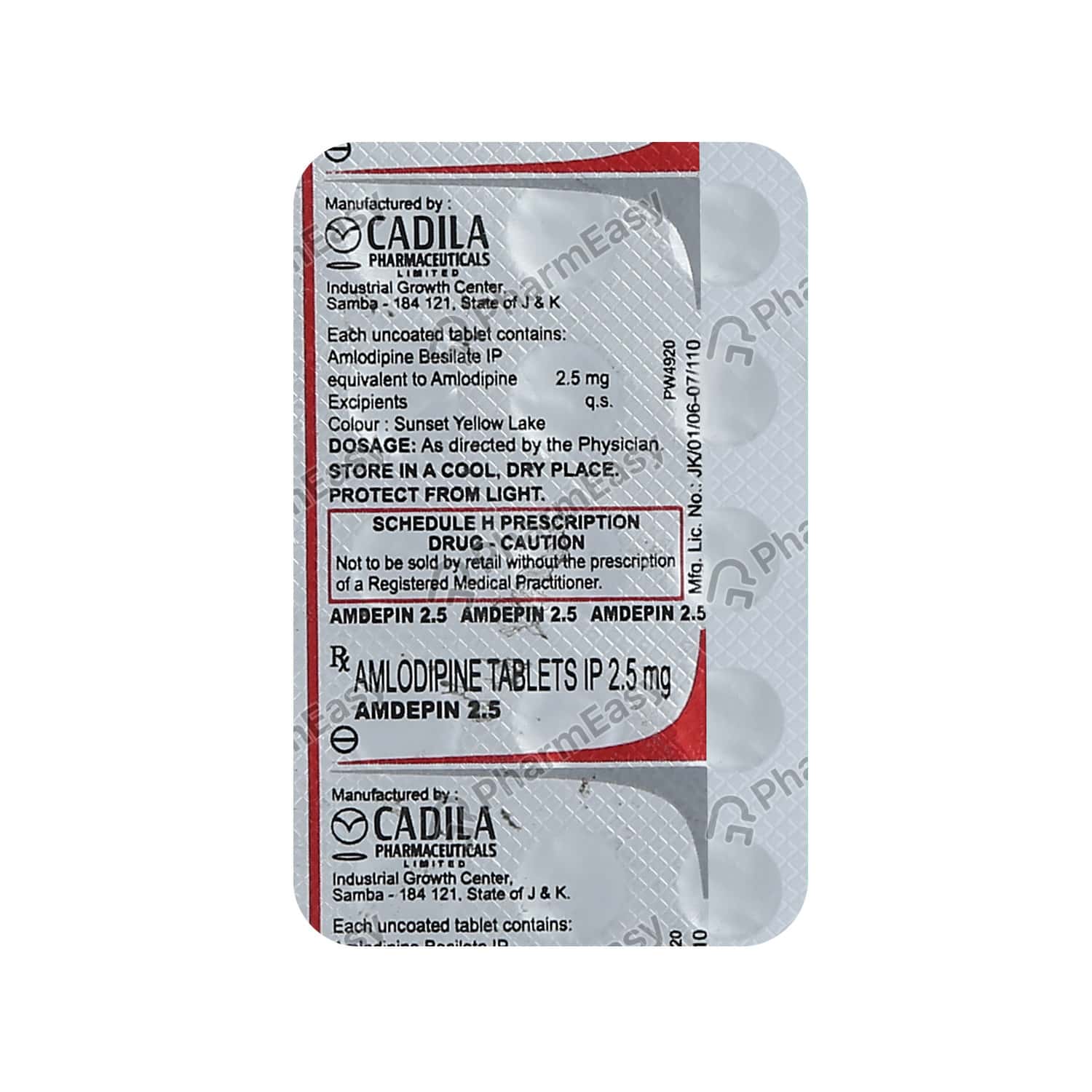Amdepin 2.5 MG Tablet (15) - Uses, Side Effects, Dosage, Composition ...