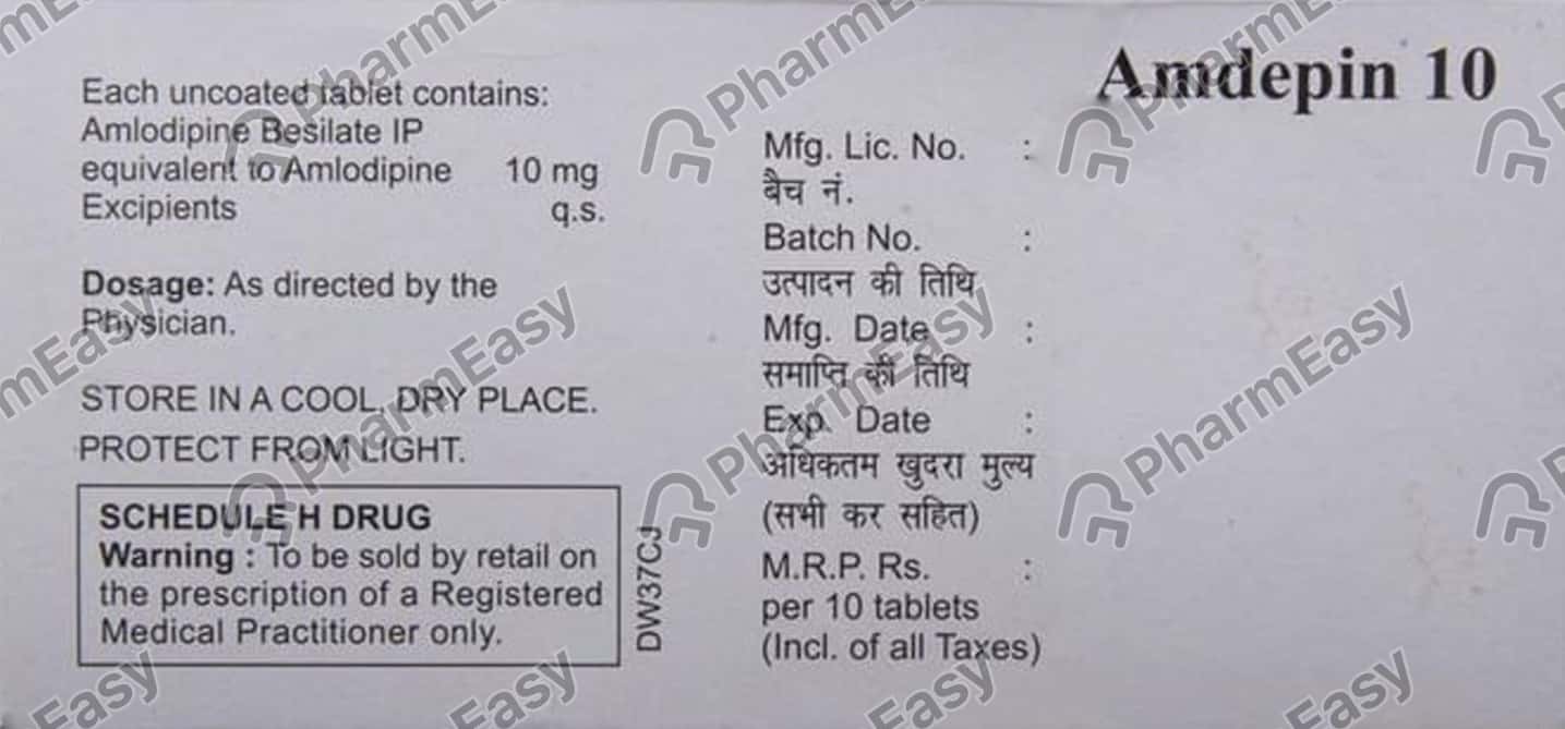 Amdepin 10 MG Tablet (10): Uses, Side Effects, Price & Dosage | PharmEasy