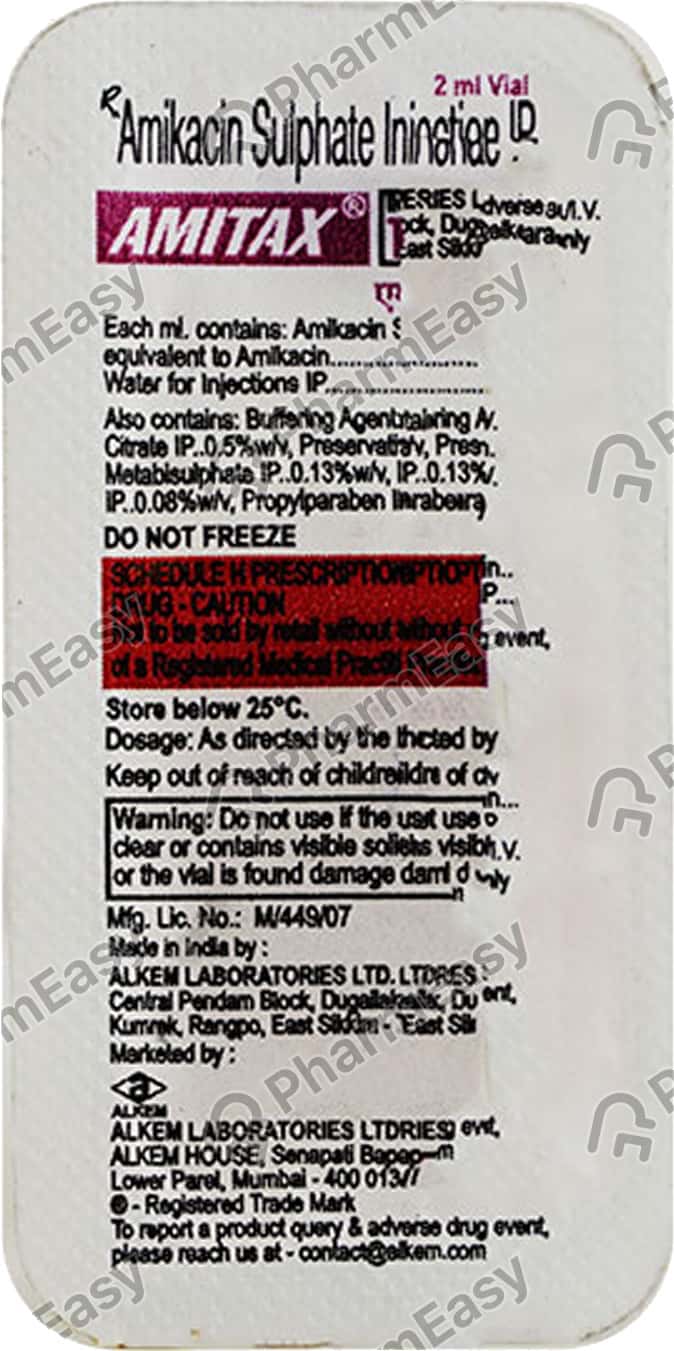 Amitax 500 MG Injection (2): Uses, Side Effects, Price & Dosage | PharmEasy