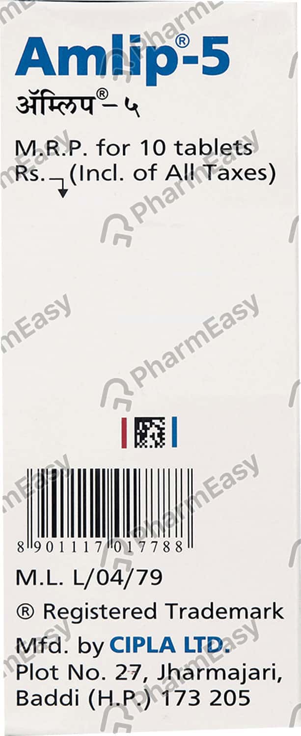 Amlip 5 MG Tablet (10): Uses, Side Effects, Price, Dosage & Composition ...