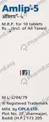Amlip 5 Tablet: Uses, Side-effects, Price, Dosage & More Info - PharmEasy