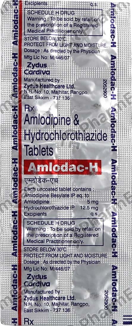 Amlodac H Strip Of 10 Tablets: Uses, Side Effects, Price & Dosage ...