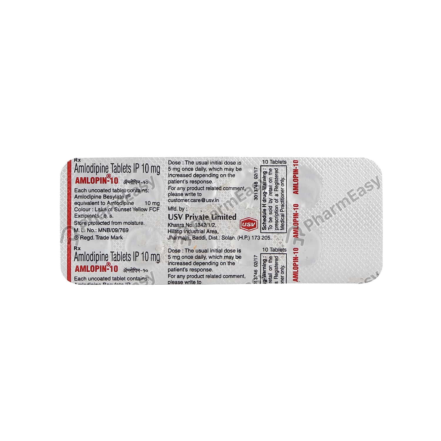 Buy Amlopin 10mg Tablet Online at Flat 18% OFF* | PharmEasy