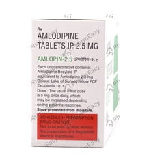 Amlopin 2.5 MG Tablet (10) - Uses, Side Effects, Dosage, Composition ...