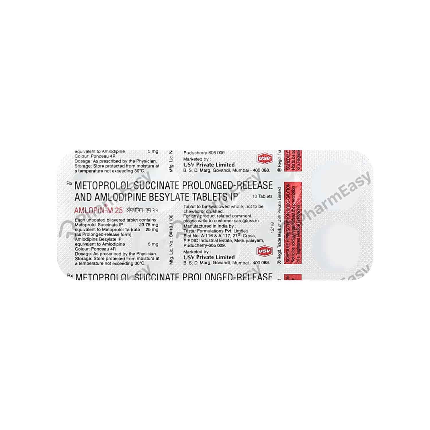 Buy Amlopin M 25mg Tablet Online at Flat 18% OFF* | PharmEasy