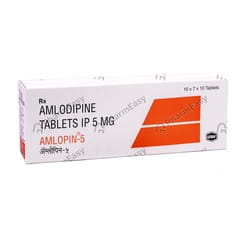 Amlopin 5 MG Tablet (10) - Uses, Side Effects, Dosage, Composition ...