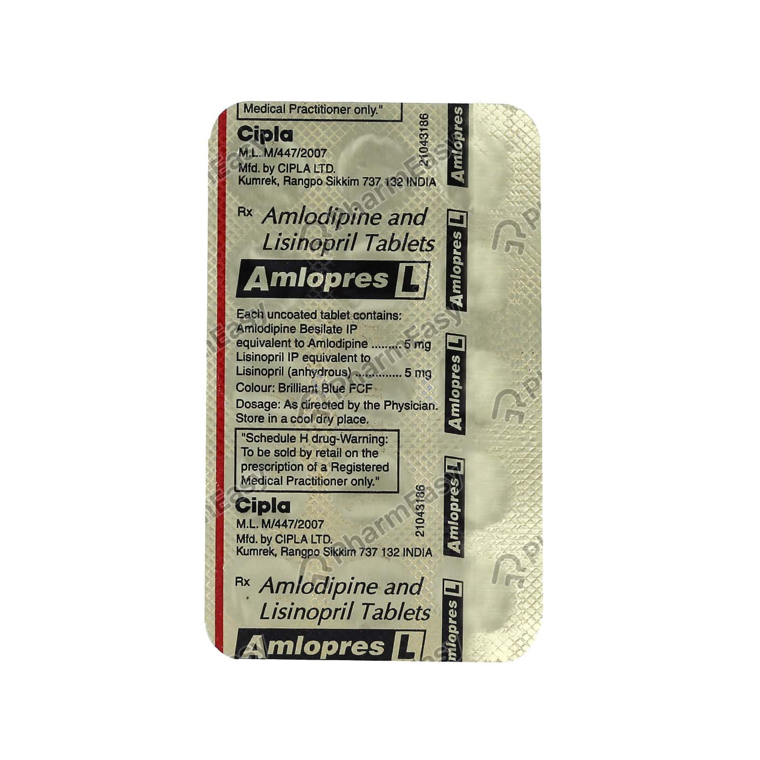 Buy Amlopres L Strip Of 15 Tablets Online at Flat 18% OFF* | PharmEasy