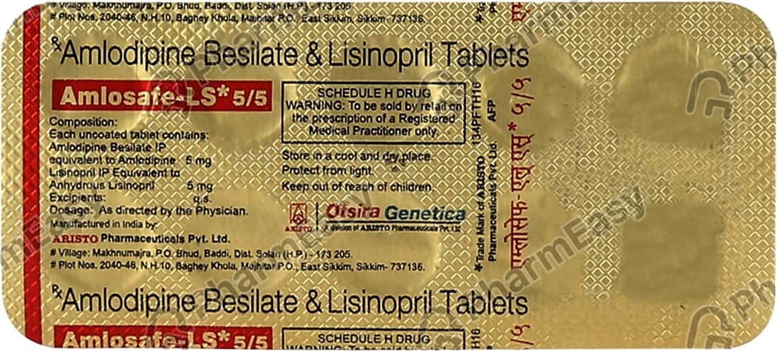 Amlosafe Ls 5/5mg Strip Of 10 Tablets: Uses, Side Effects, Price ...
