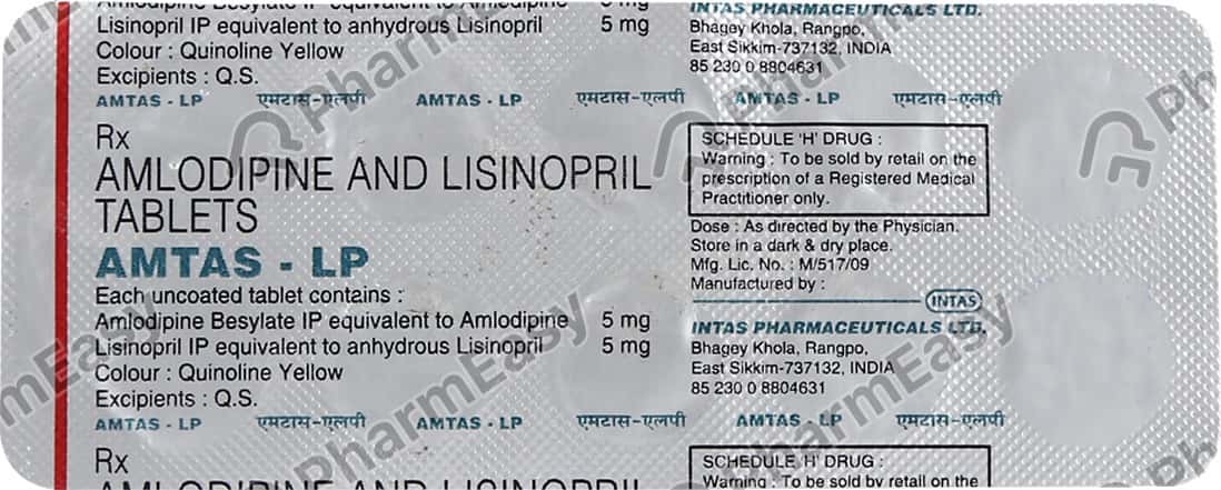 Amtas Lp Strip Of 10 Tablets: Uses, Side Effects, Price & Dosage ...