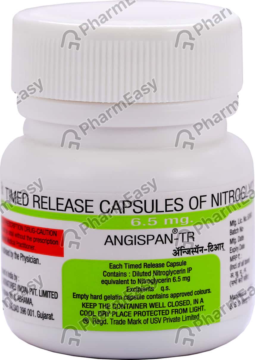 Angispan Tr 6.5 MG Capsule (25): Uses, Side Effects, Price & Dosage ...