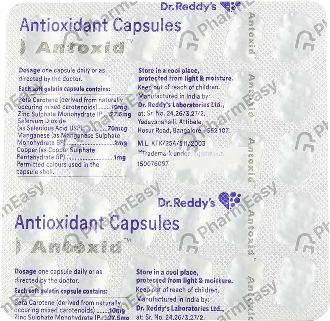 Antoxid Capsule: Uses, Side Effects, Price, Dosage & Composition ...