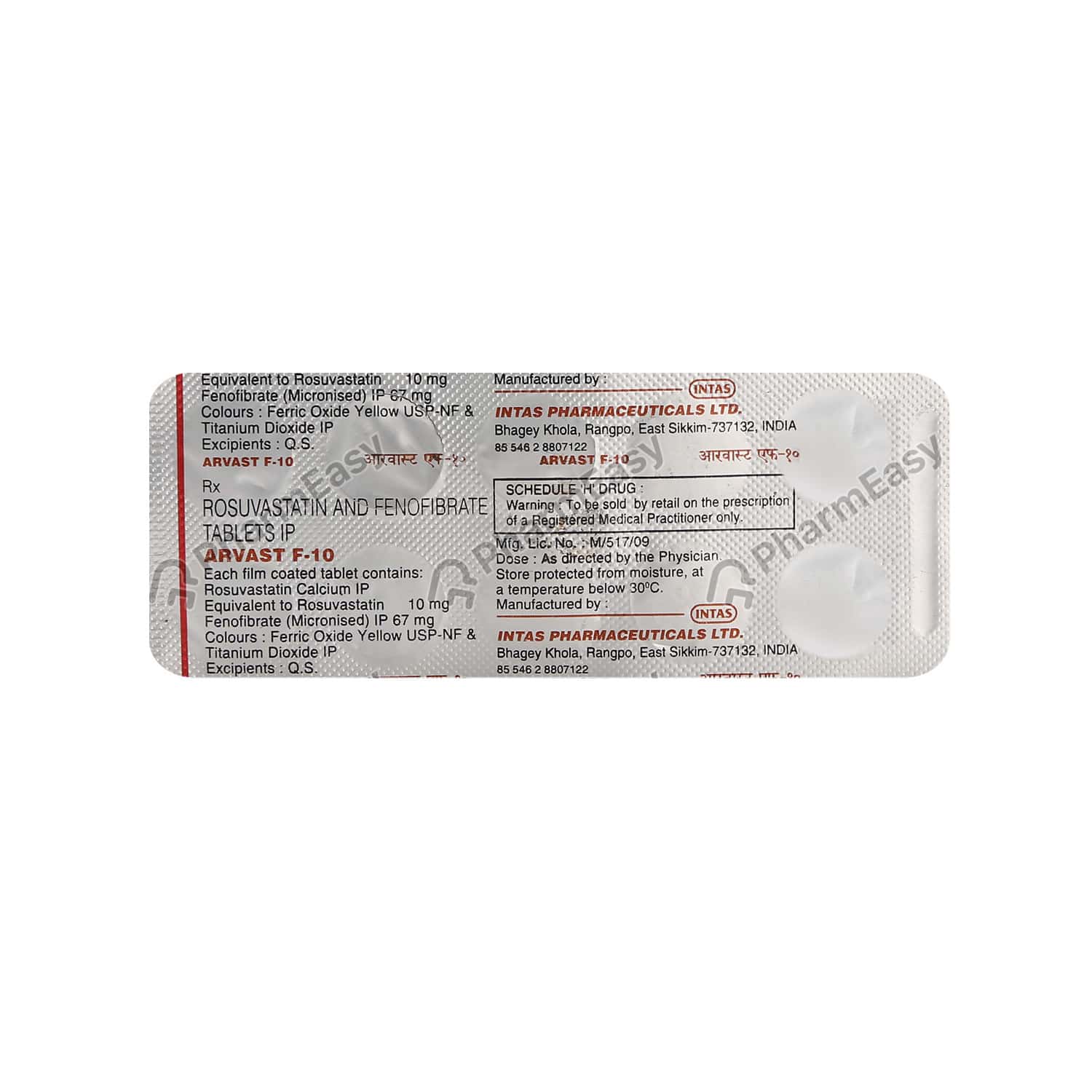 Buy Arvast F 10mg Tablet Online at Flat 18% OFF* | PharmEasy