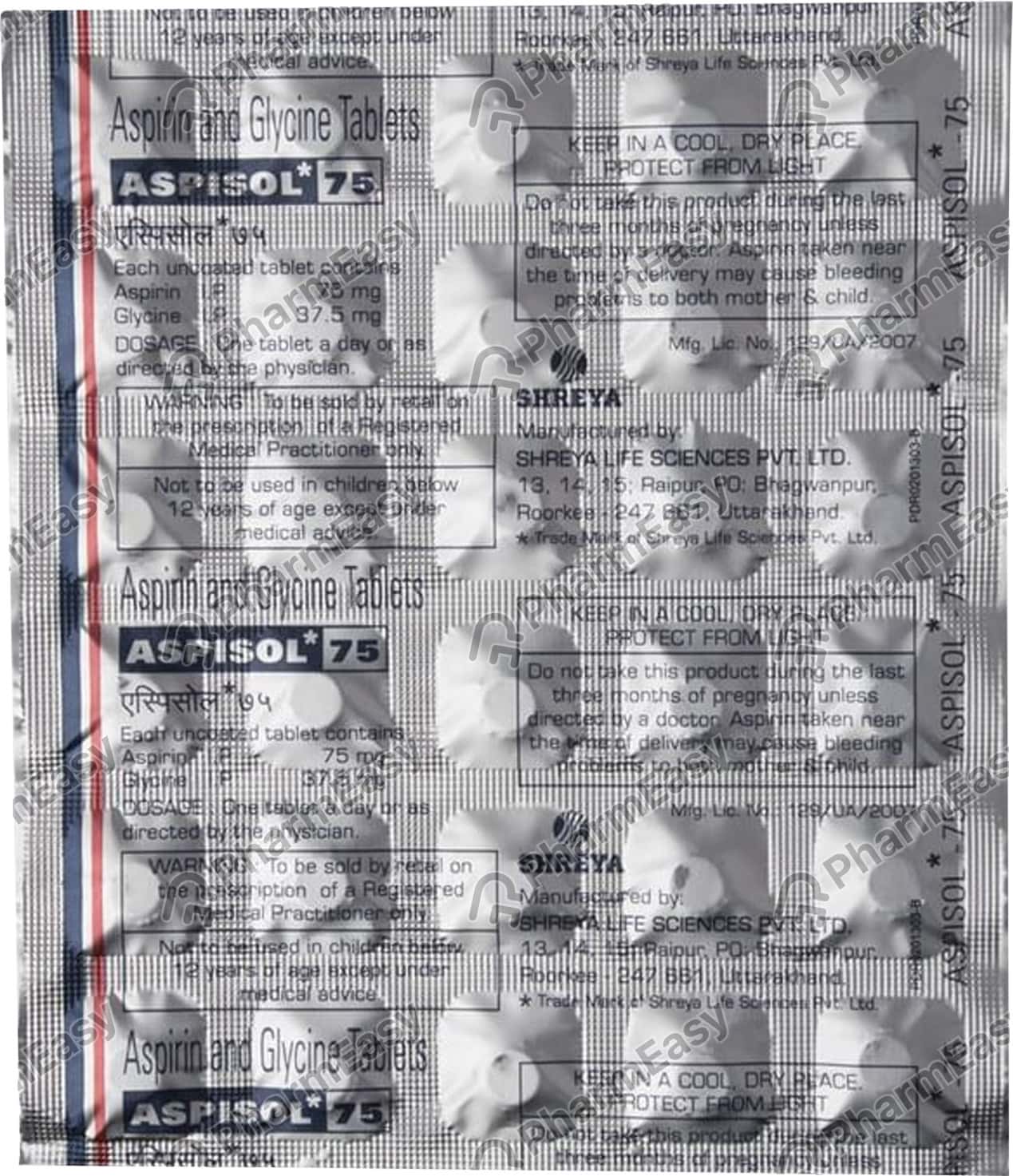 Buy Aspisol 75mg Strip Of 10 Tablets Online at Flat 15% OFF | PharmEasy