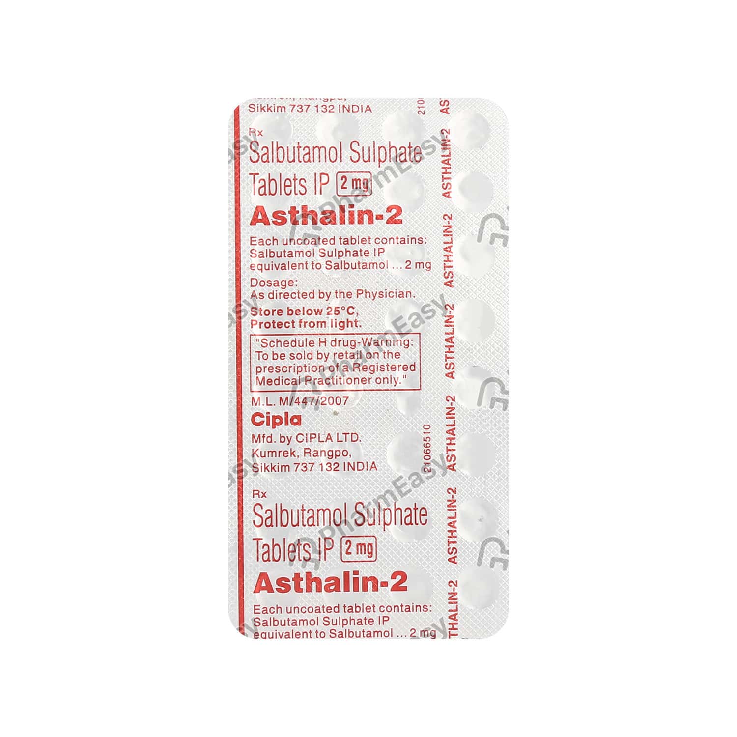 Buy Asthalin 2mg Strip Of 30 Tablets Online at Flat 18% OFF* | PharmEasy
