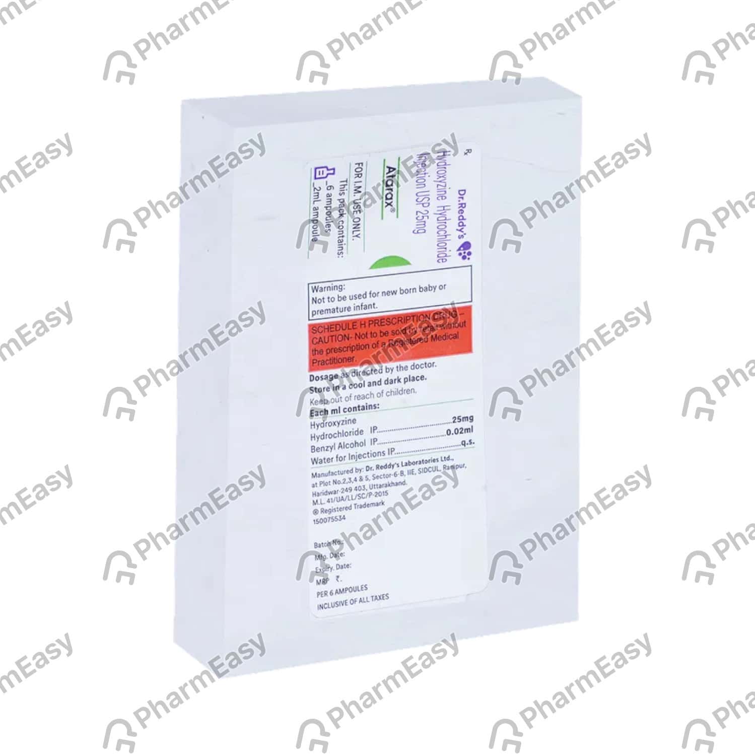 Atarax 25 MG Injection (2): Uses, Side Effects, Price & Dosage | PharmEasy