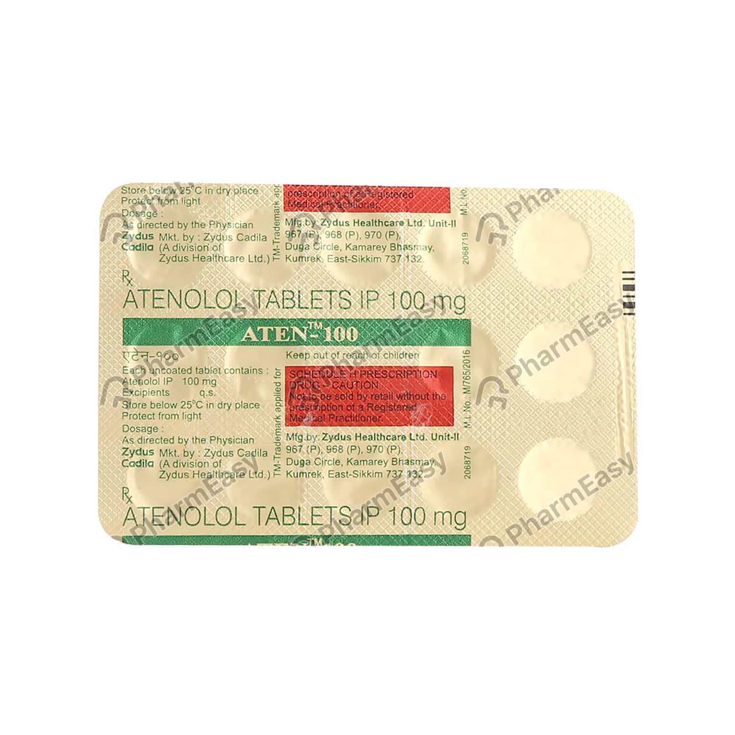 Aten 100 MG Tablet (14) - Uses, Side Effects, Dosage, Composition ...