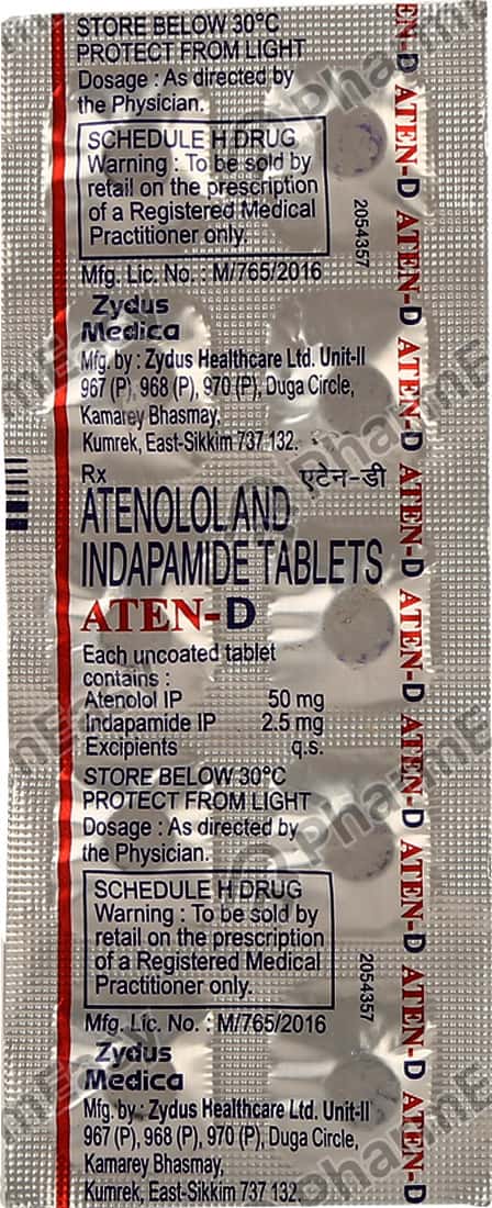 Aten D Strip Of 10 Tablets: Uses, Side Effects, Price & Dosage | PharmEasy