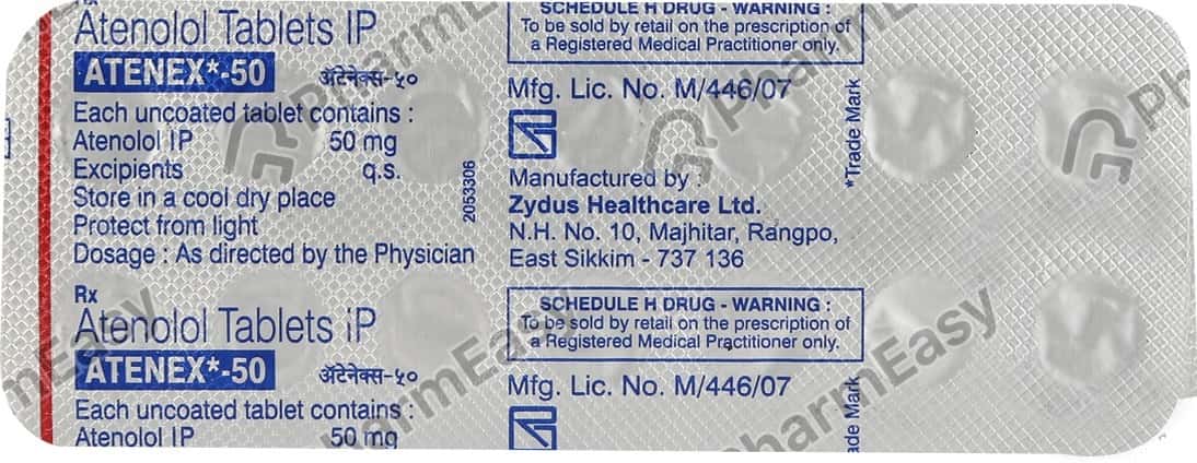Atenex 50 MG Tablet (14): Uses, Side Effects, Price & Dosage | PharmEasy