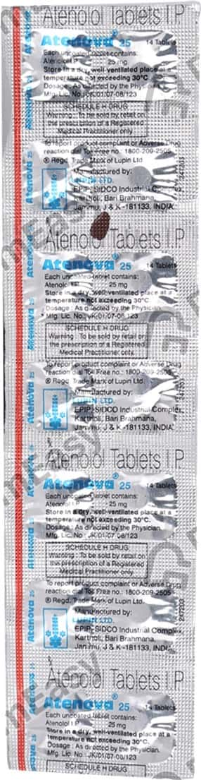 Atenova 25 MG Tablet (14): Uses, Side Effects, Price & Dosage | PharmEasy