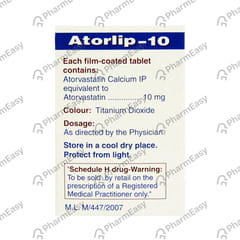Atorlip 10 MG Tablet (10): Uses, Side Effects, Price & Dosage | PharmEasy