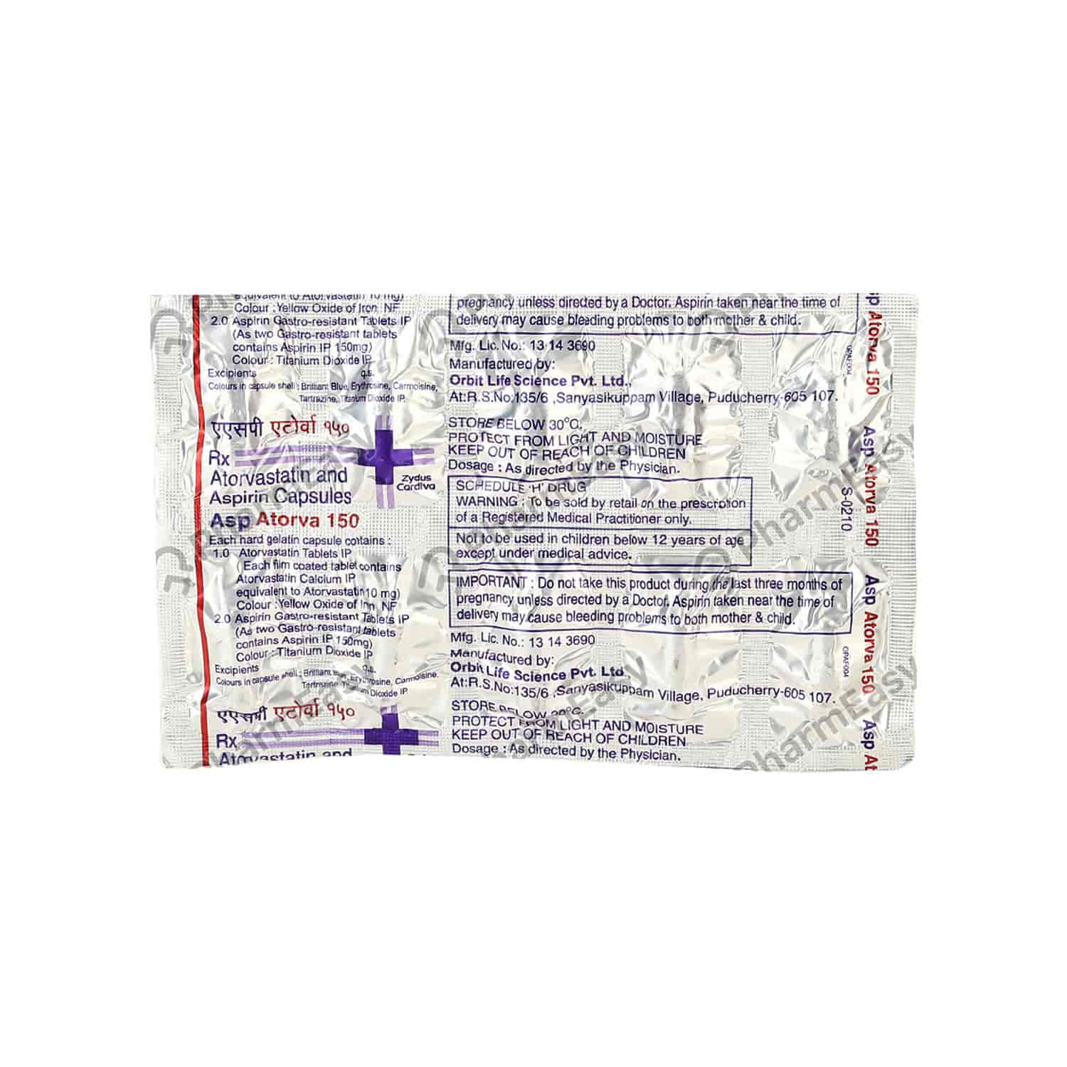 Atorva Asp 150mg Cap - Uses, Side Effects, Dosage, Composition & Price ...