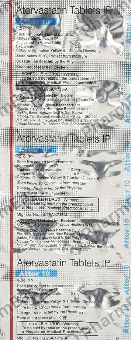 Attor 10 MG Tablet (10): Uses, Side Effects, Price & Dosage | PharmEasy
