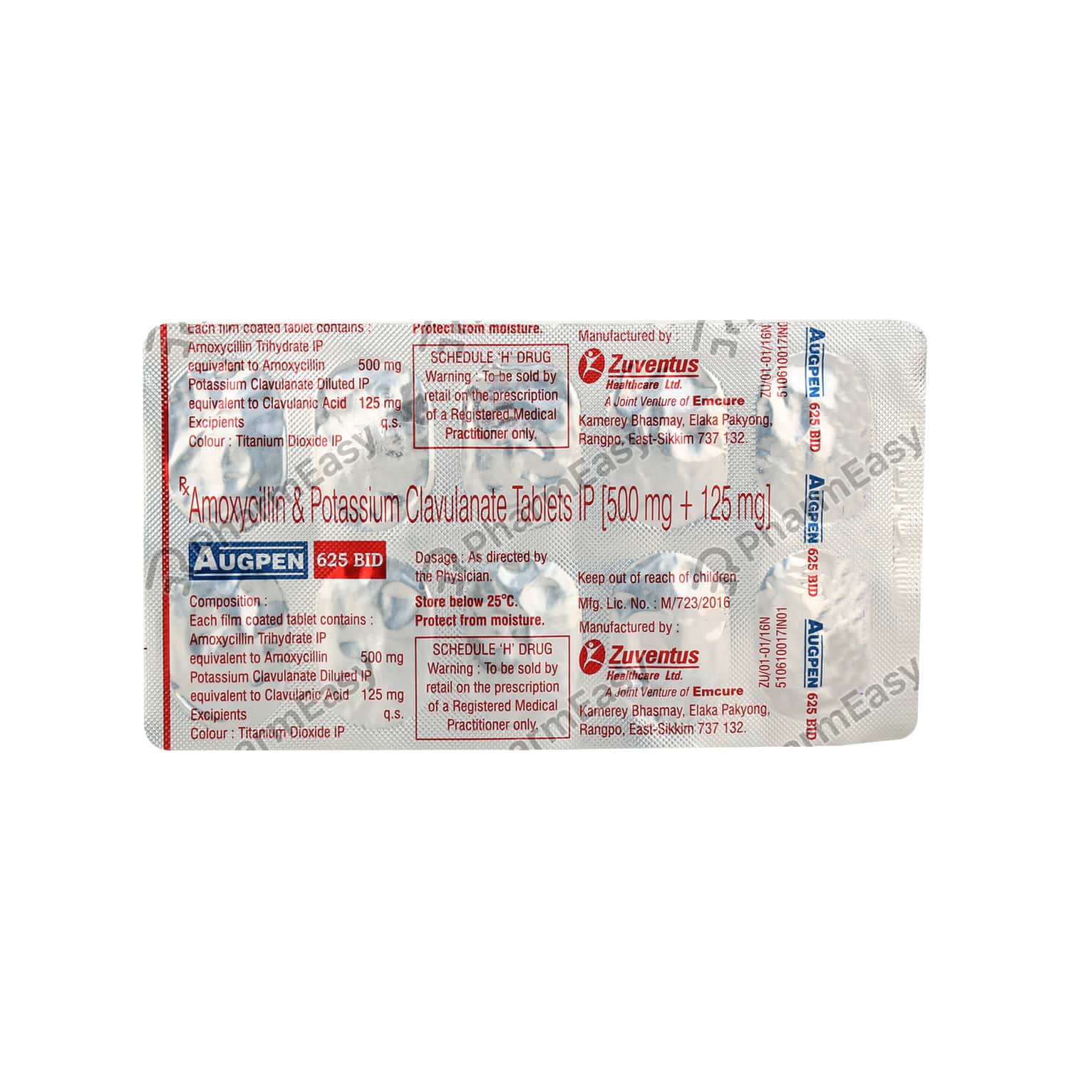 Augpen Bid 625mg Strip Of 10 Tablets - Uses, Side Effects, Dosage ...