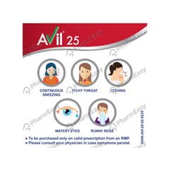 Avil 25 MG Tablet (15) - Uses, Side Effects, Dosage, Composition ...