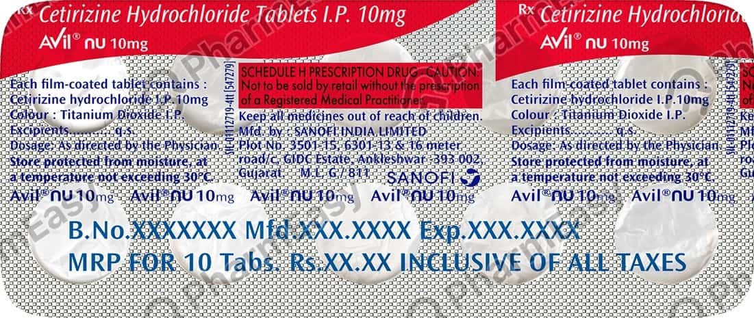Avil Nu 10 MG Tablet (10) - Uses, Side Effects, Dosage, Composition ...