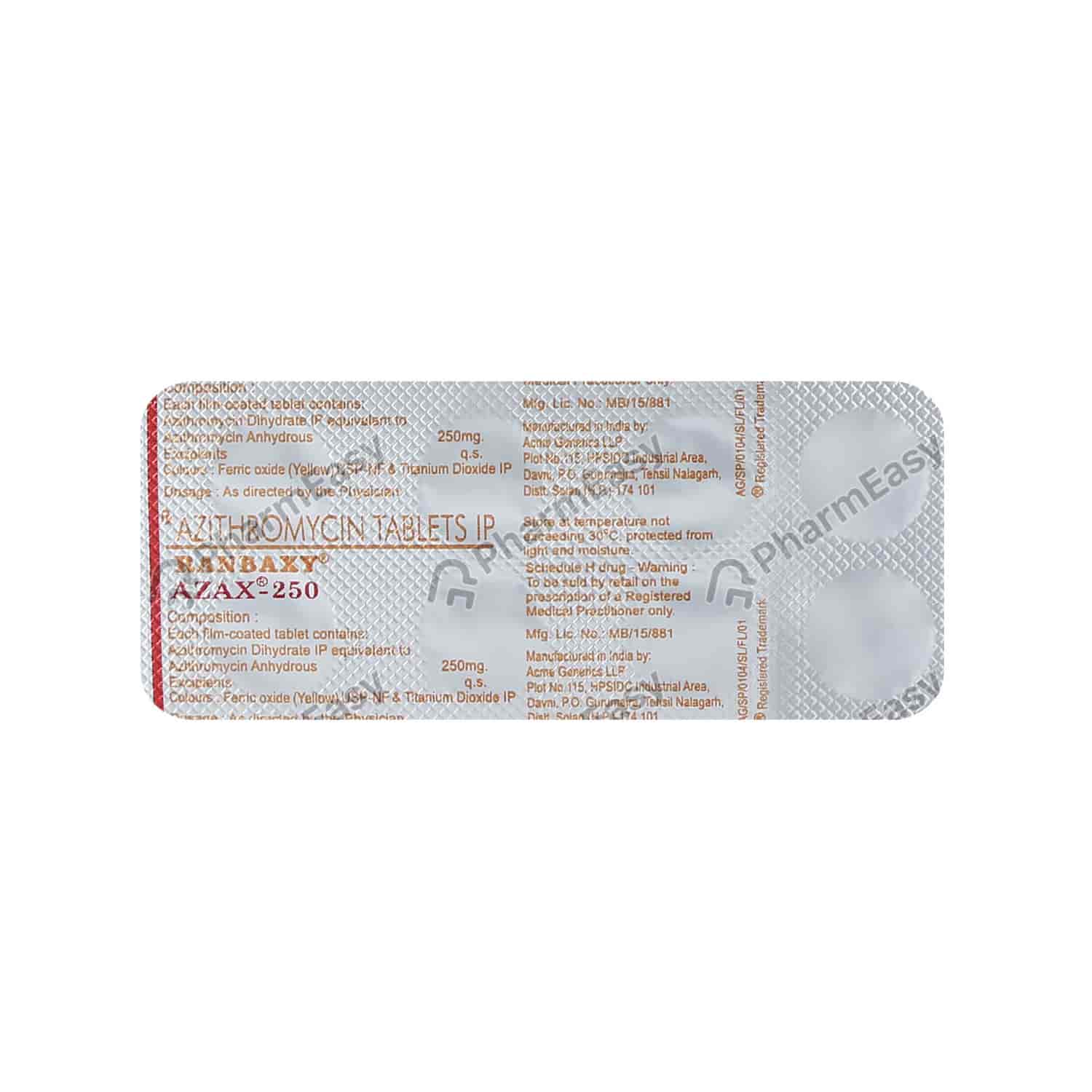 Azax 250mg Tab - Uses, Side Effects, Dosage, Composition & Price ...