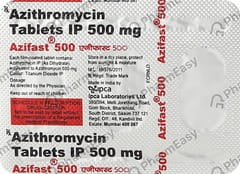 Azifast 500 MG Tablet (3): Uses, Side Effects, Price & Dosage | PharmEasy