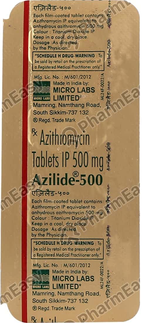 Azilide 500 MG Tablet (3): Uses, Side Effects, Price & Dosage | PharmEasy