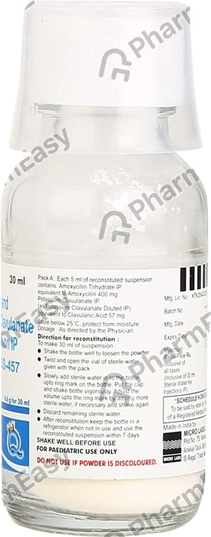 Bactoclav Ds 457mg Syrup 30ml: Uses, Side Effects, Price & Dosage ...