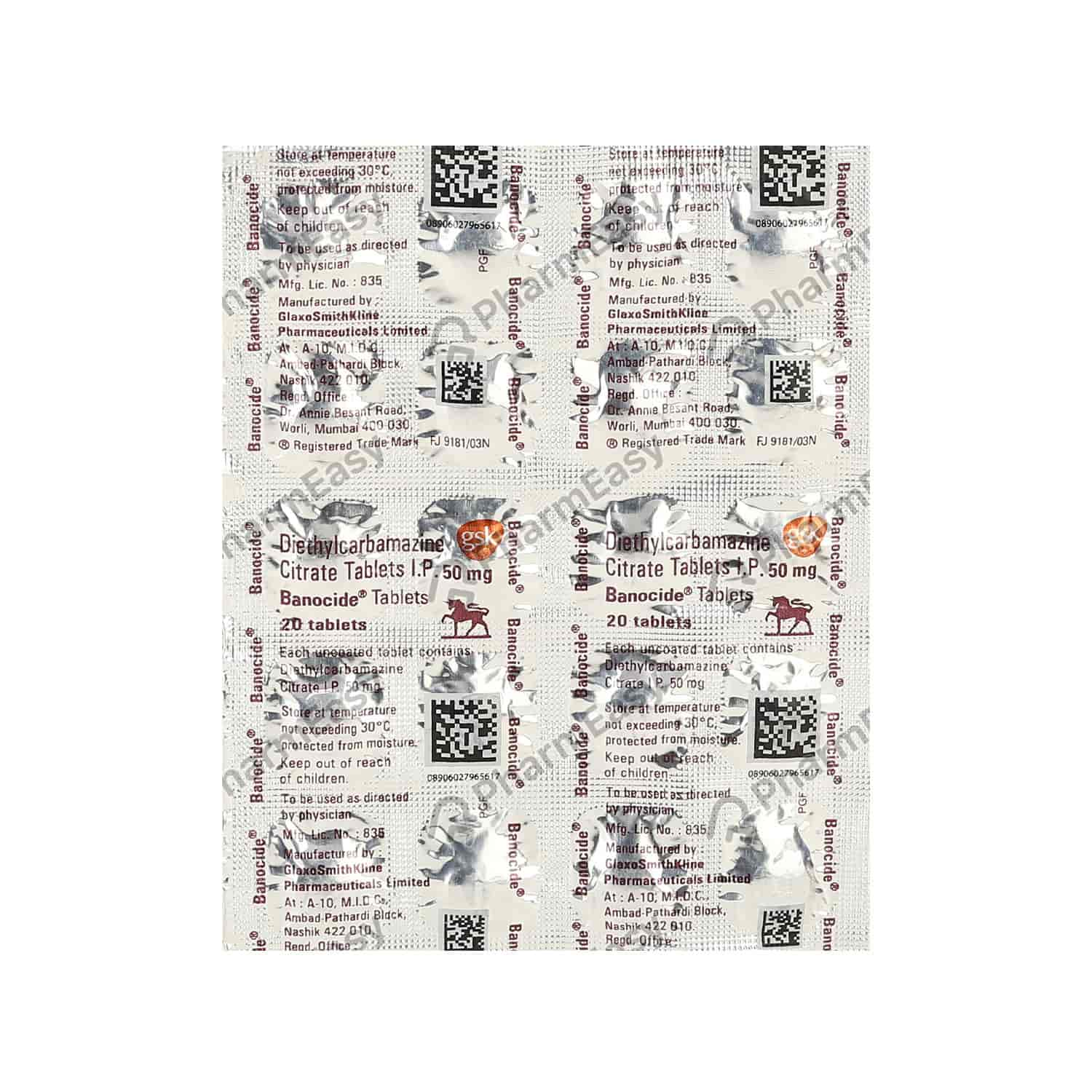 Buy Banocide 50mg Strip Of 20 Tablets Online at flat 15% off | PharmEasy