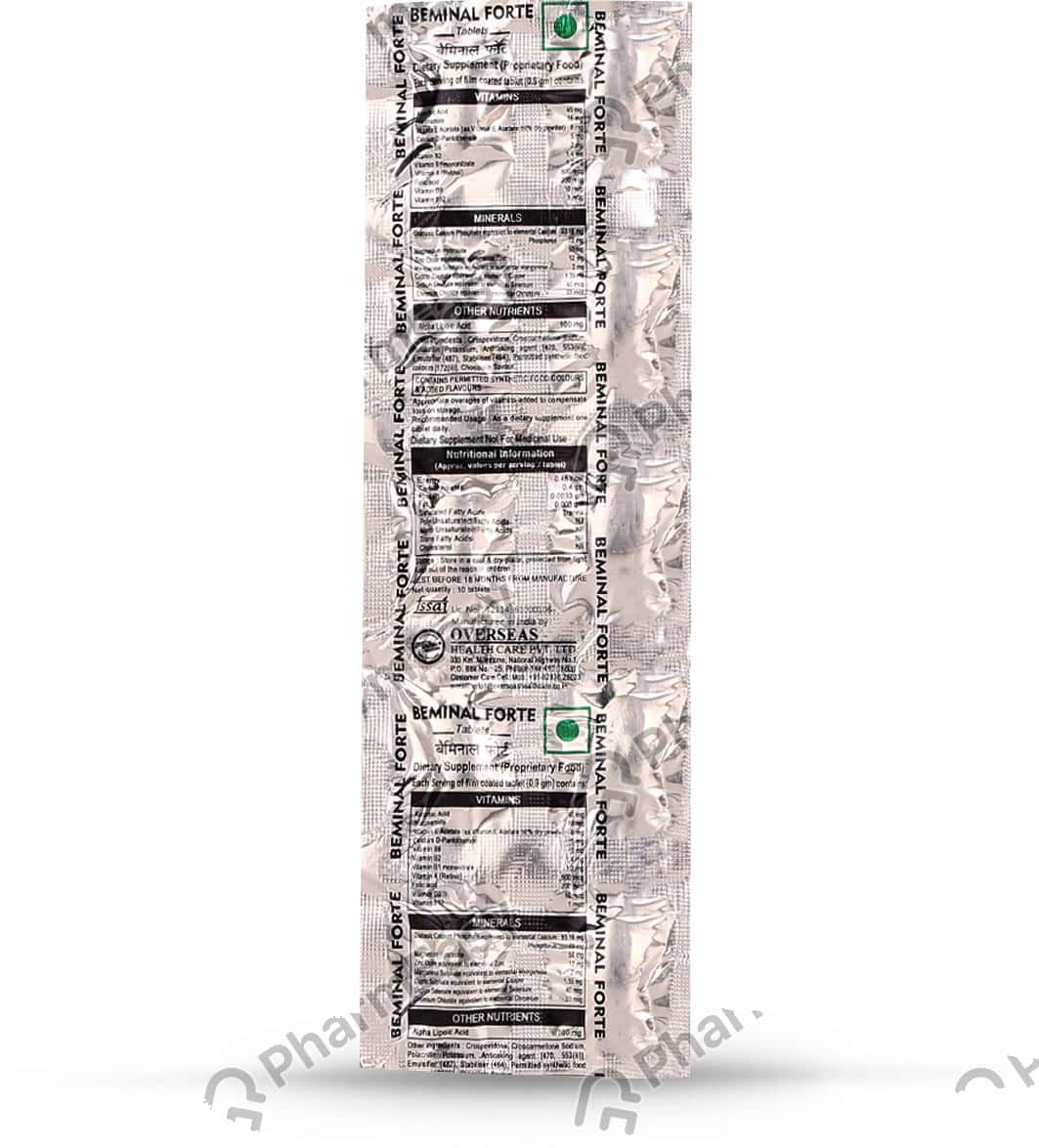 Buy Beminal Forte Strip Of 10 Tablets Online at Flat 15% OFF | PharmEasy